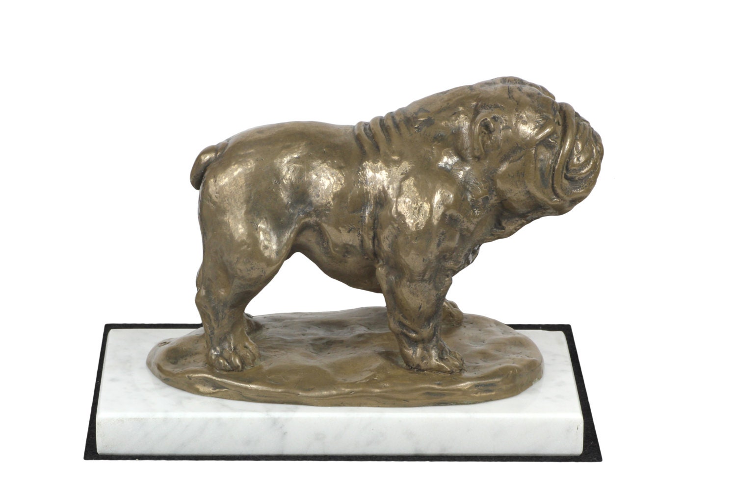 Bulldog, English Bulldog, Dog White Marble Base Statue, Limited Edition ...