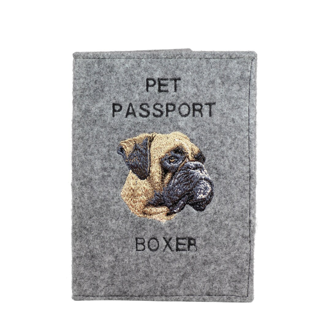Boxer Uncropped - Passport Wallet for the Dog With Embroidered Pattern ...