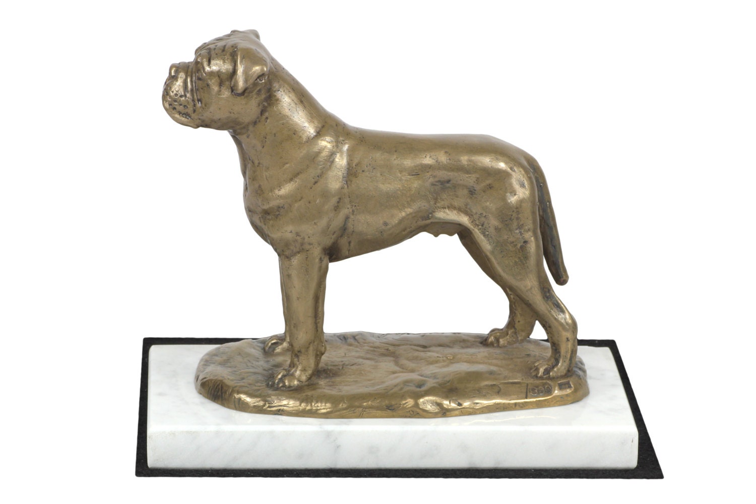 Bullmastiff Dog White Marble Base Statue Limited Edition | Etsy