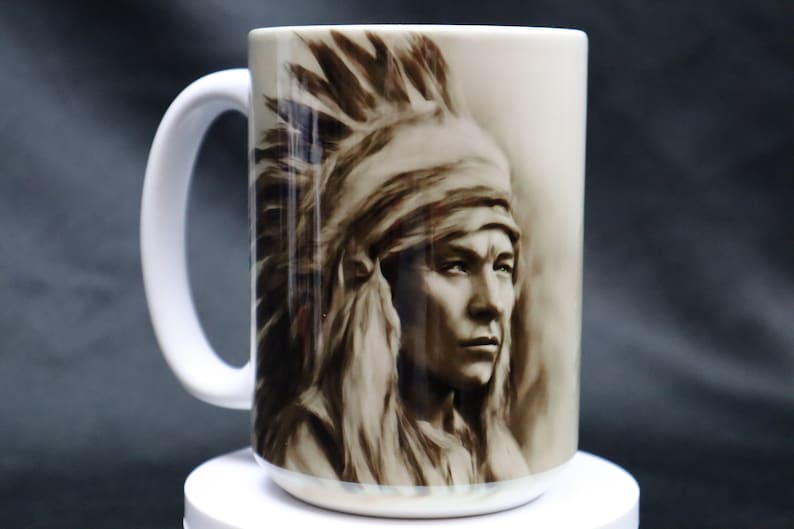 Native American Indian Coffee Mug Coffee Cup 15oz With Beautiful ...