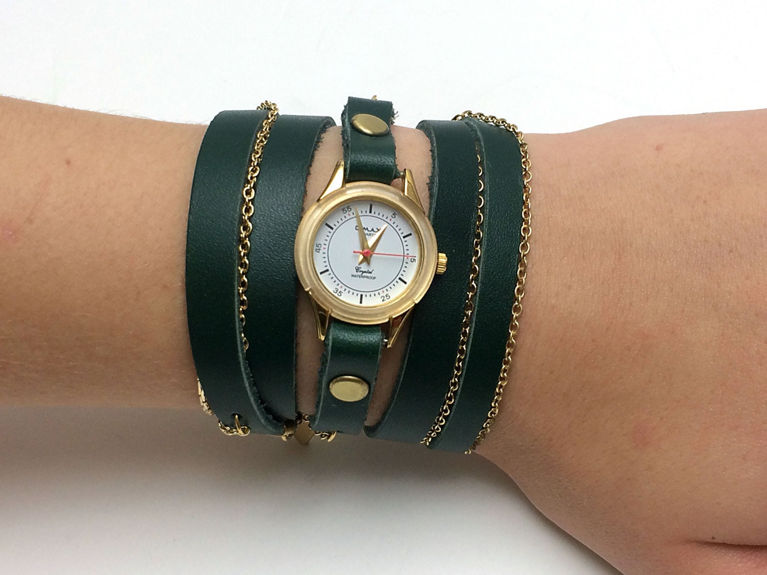 Women's Wrap Watch in Deep Pine Green Leather Strap-women - Etsy