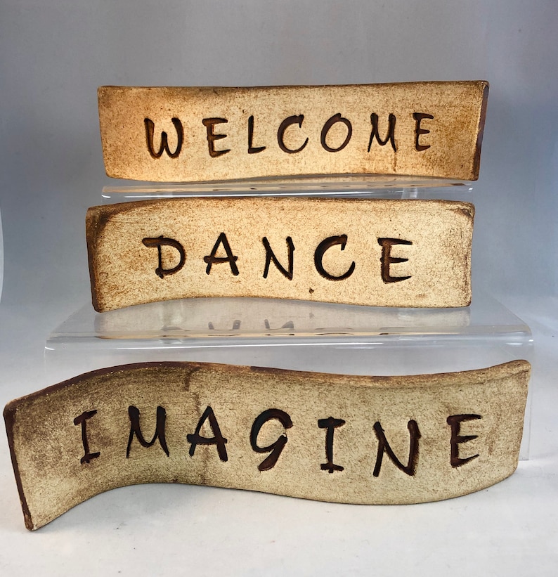 Ceramic Word Desk Signs Large Size | Etsy