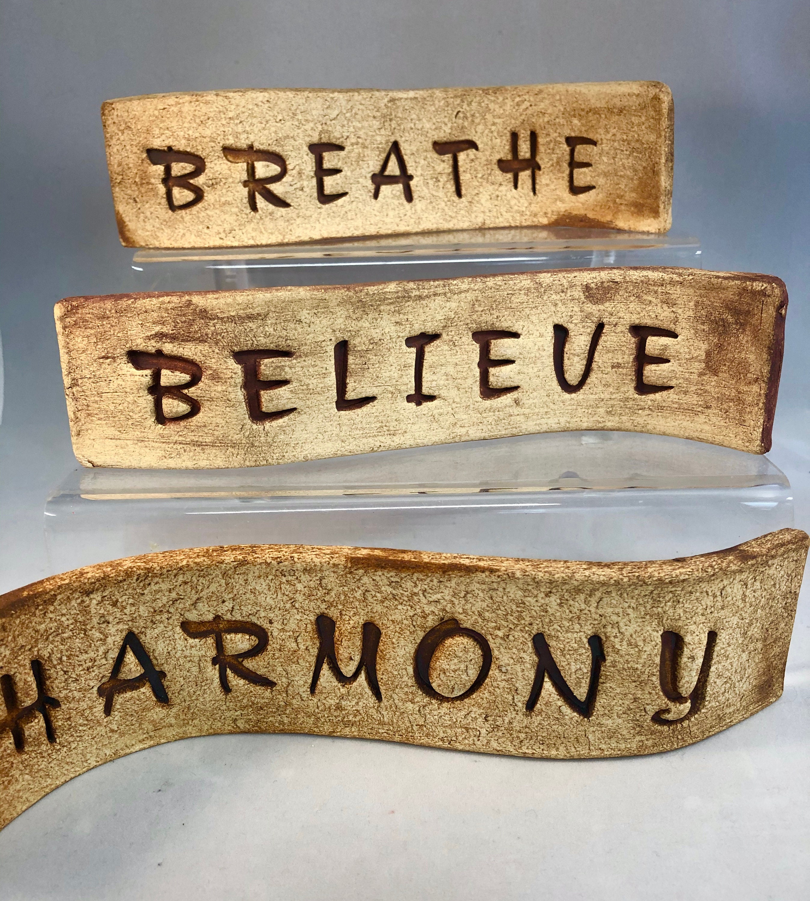 Ceramic Word Desk Signs Large Size | Etsy