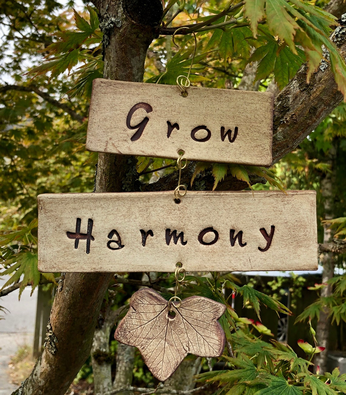 Grow Harmony Hanging Ceramic Sign - Etsy UK