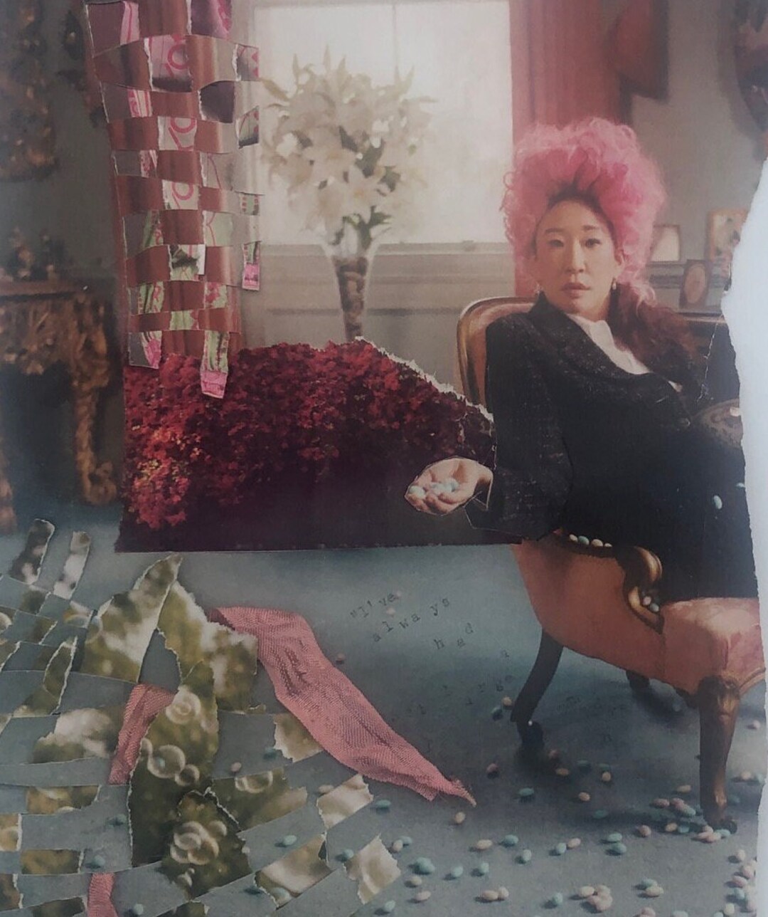 Reversible Paper Weaving Collage "sandra Oh's Got Big Eggs" - Etsy