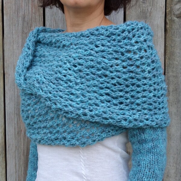 Knitting Pattern Sleeve Scarf Sweater Wrap Instant - Etsy Canada