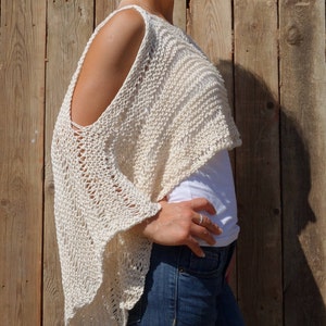 Knitting PATTERN- Open Shoulder Cropped Sweater/handknit Kimono Sleeve ...