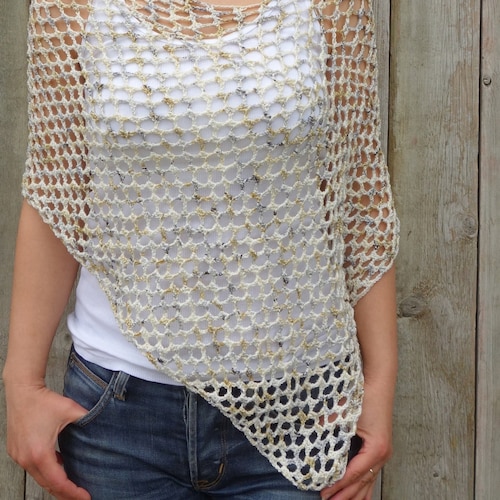 Crochet PATTERN Mermaid Poncho Laced Shoulders Cover-up - Etsy