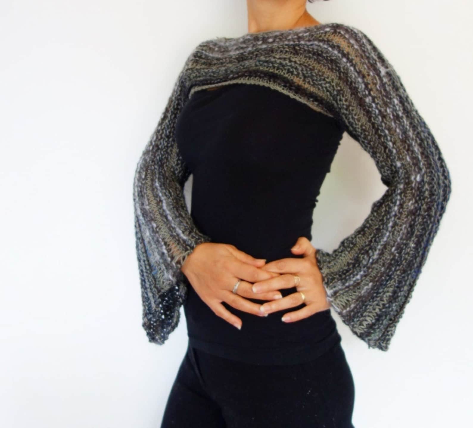 Knitting PATTERN Cropped Bohemian Top/ Boho Knit Shrug/ - Etsy