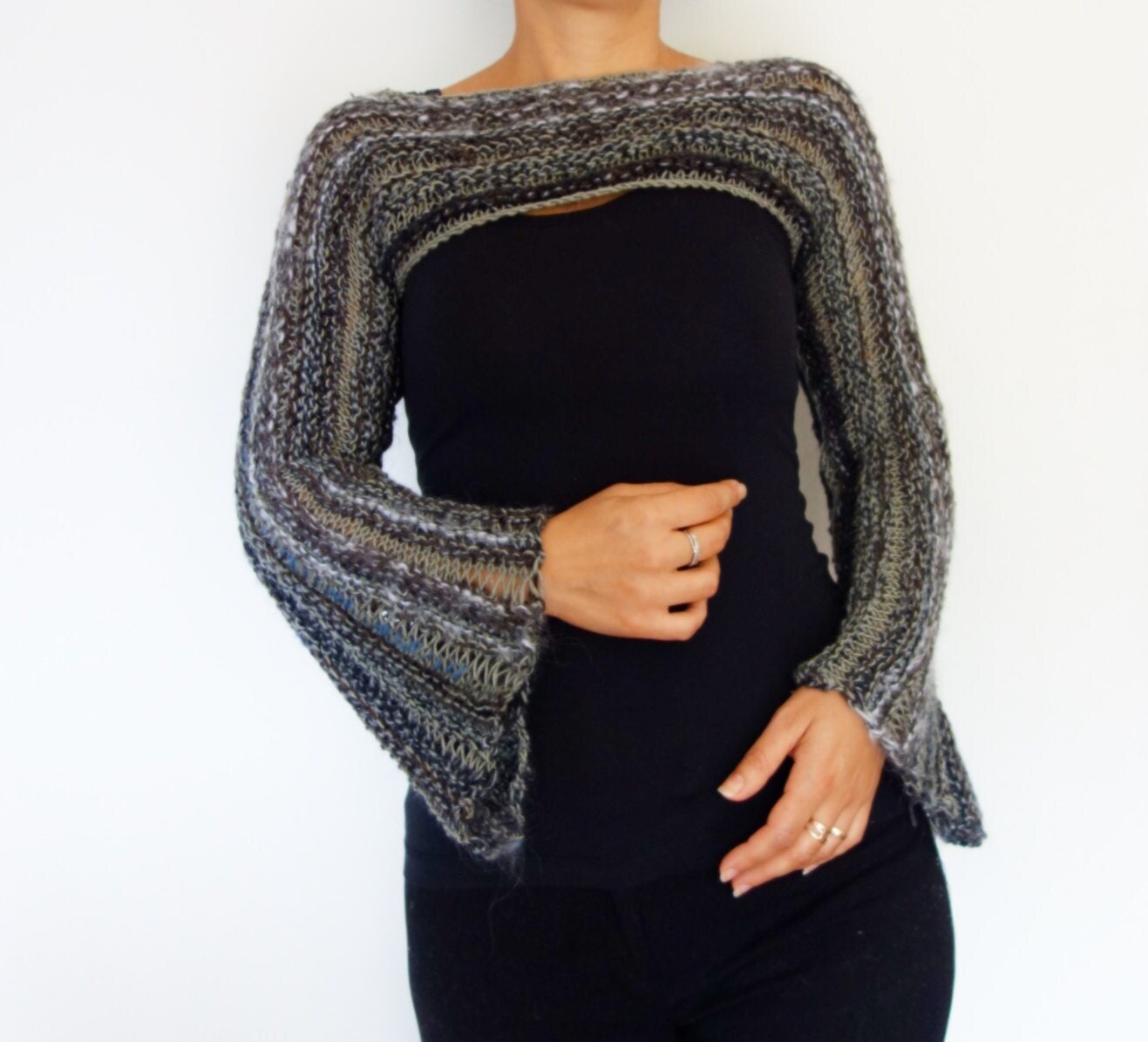 Knitting PATTERN Cropped Bohemian Top/ Boho Knit Shrug/ - Etsy