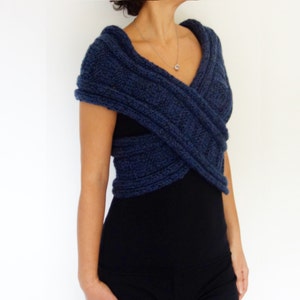 Knitting PATTERN- Criss Crossed Top/cross Shrug/ribbed Wrap V Neck Vest ...