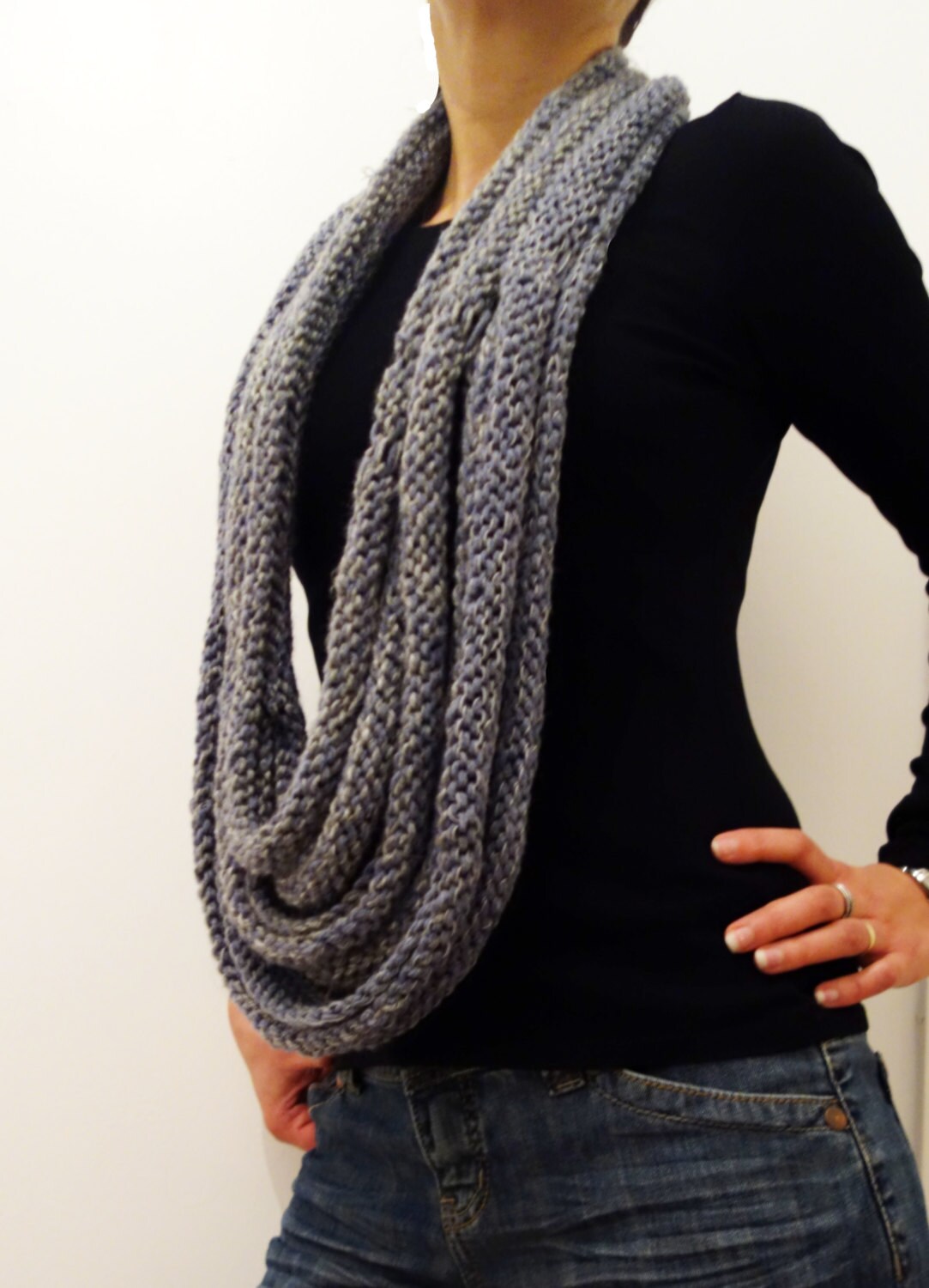 Knitting PATTERN Ripped Ribbed Cowl/winter Infinity | Etsy