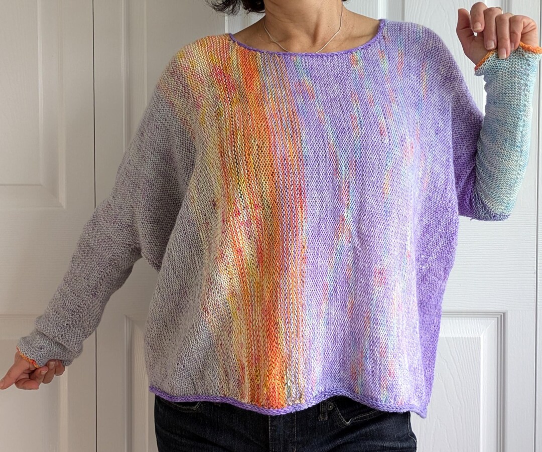 Knitting PATTERN - Volcano Sweater/ Multicoloured Hand Dyed Loose ...
