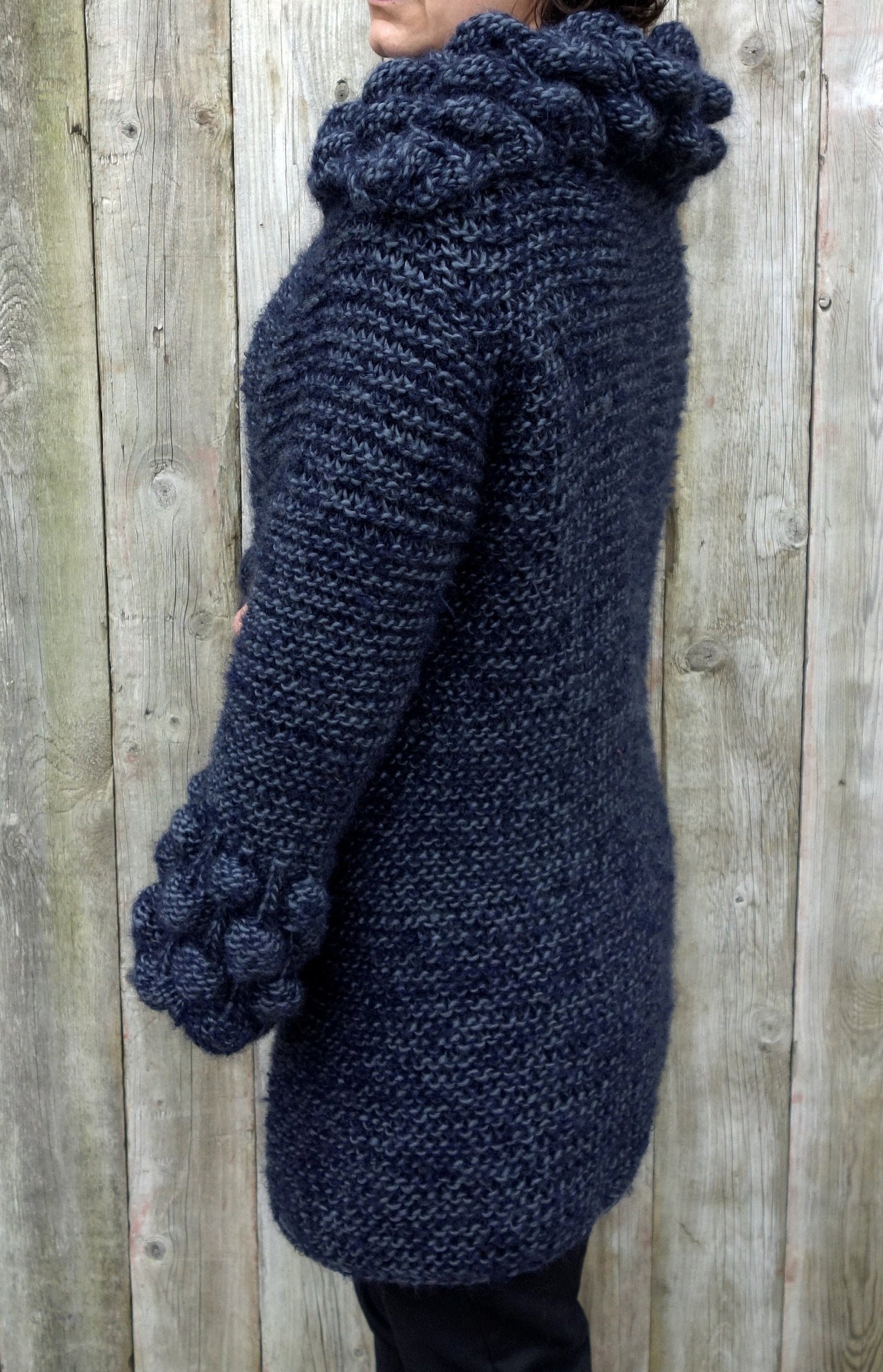 Knitting PATTERN- Verbena Jacket/bulky Bubble Cardigan/ Hand Knit Coat ...