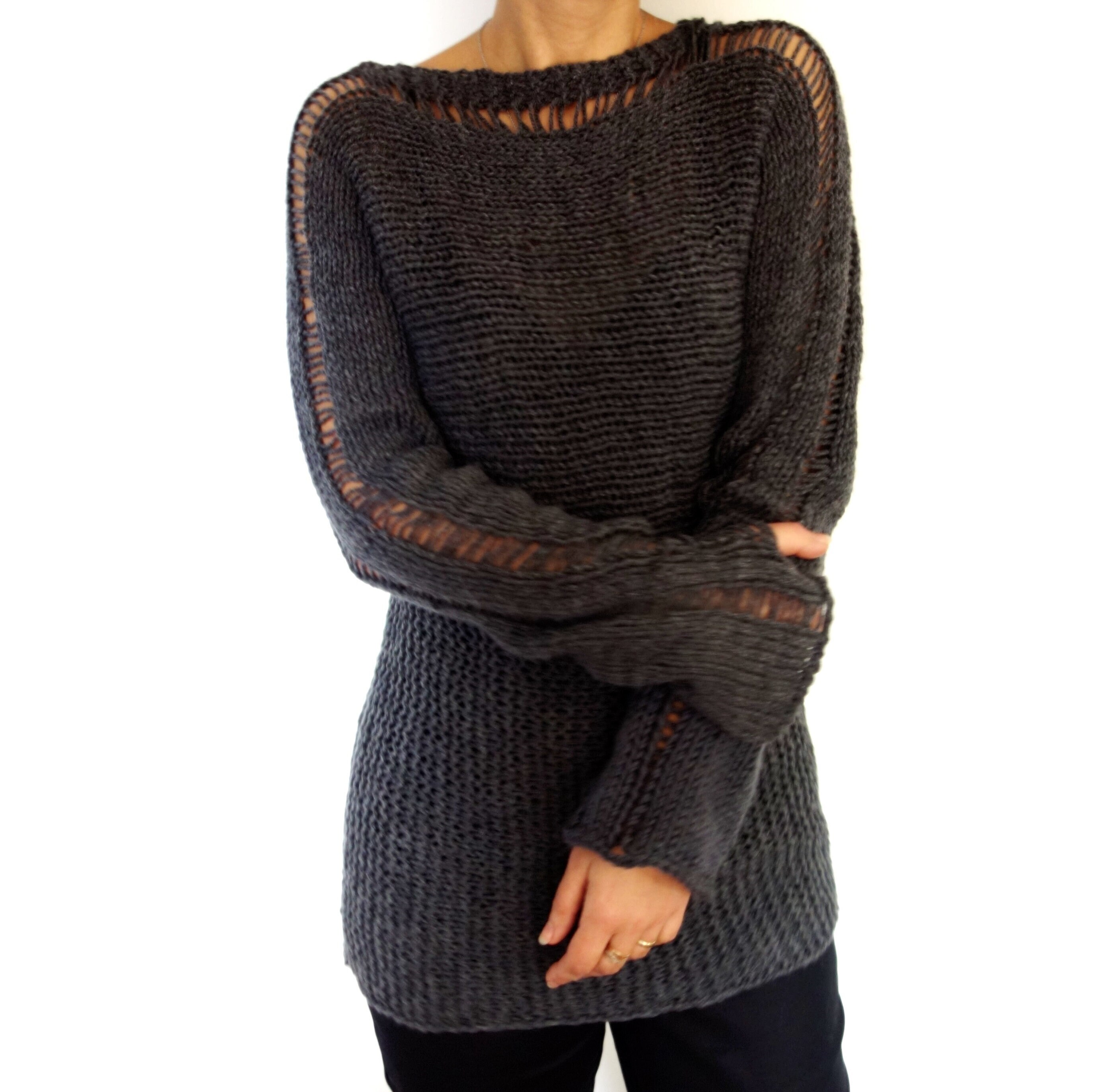 Sweater Knitting PATTERN Slim Thumb Hole Sweater/ Long Hand - Etsy
