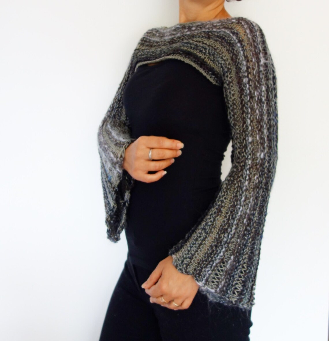 Knitting PATTERN Cropped Bohemian Top/ Boho Knit Shrug/ - Etsy