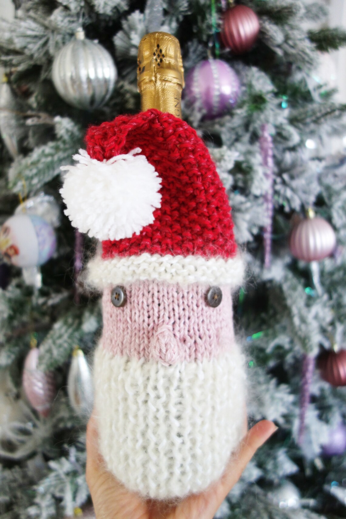 Santa Bottle Cozy Knitting PATTERN: Christmas Table Decoration (PDF ...