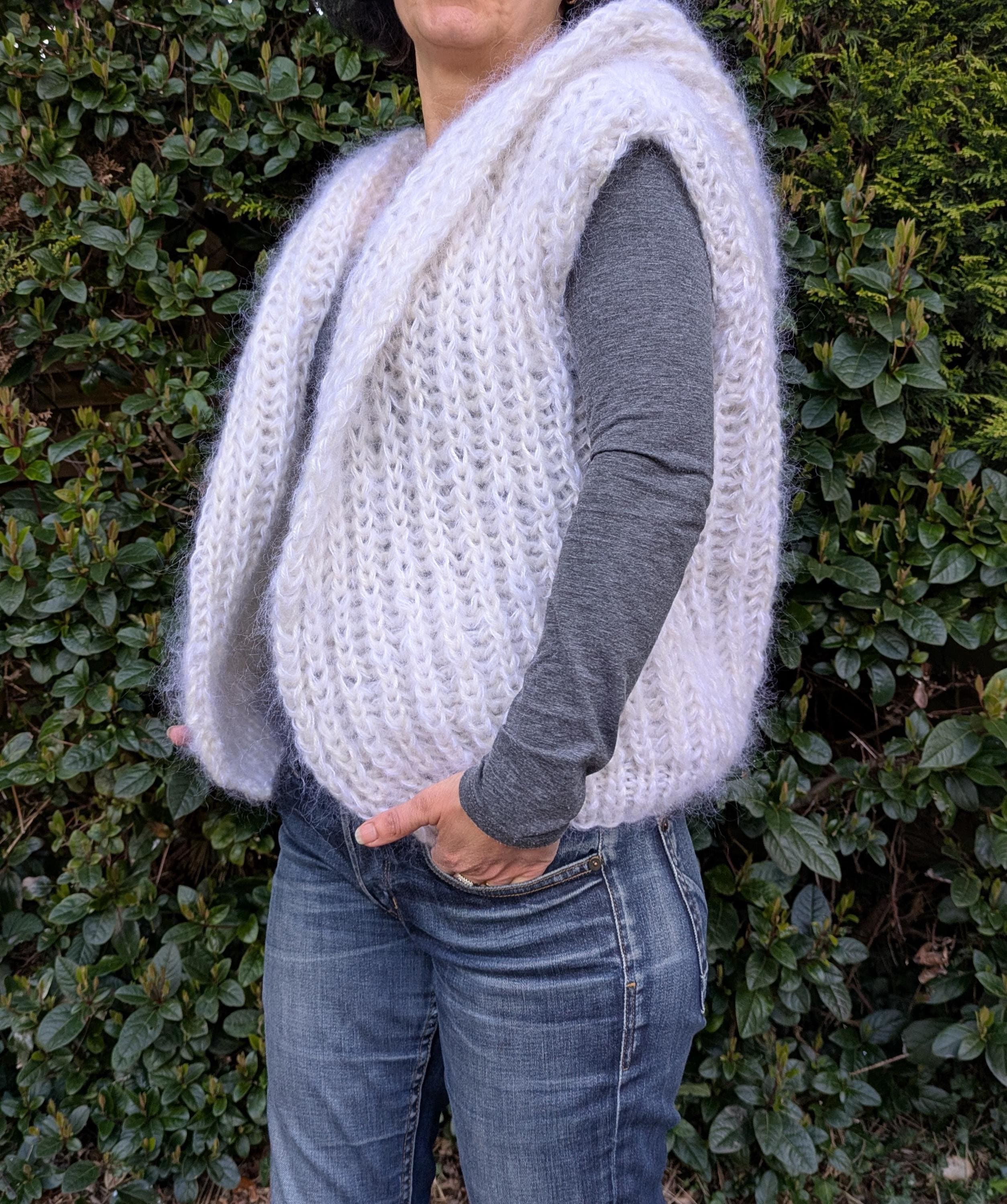 Knitting PATTERN- Hooded Brioche Gilet/bulky Bomber Cardigan/ Hand Knit ...