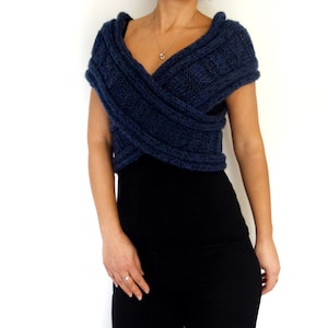 Knitting PATTERN- Criss Crossed Top/cross Shrug/ribbed Wrap V Neck Vest ...