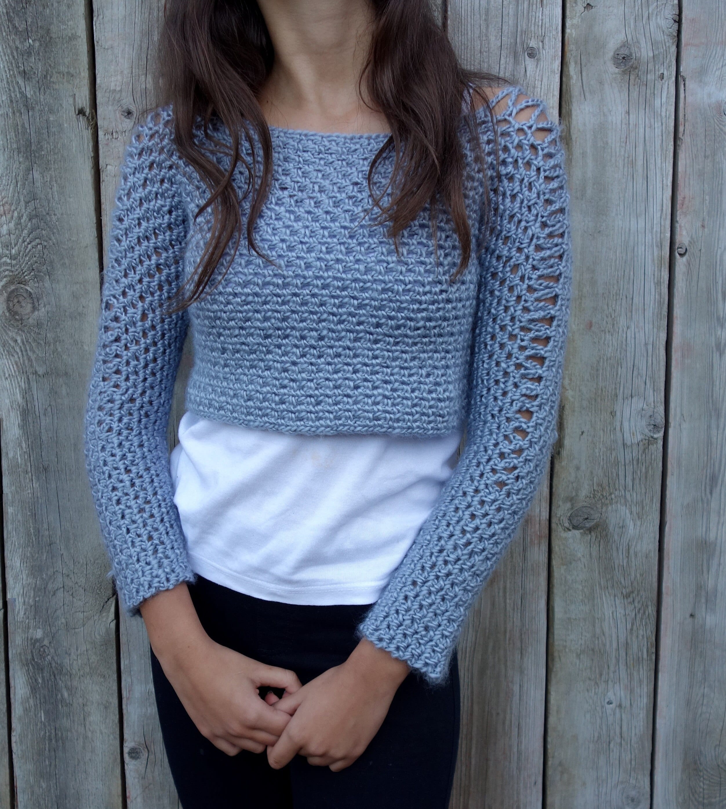 Sweater Crochet PATTERN Alexia Cropped Sweater/ Chunky - Etsy Canada