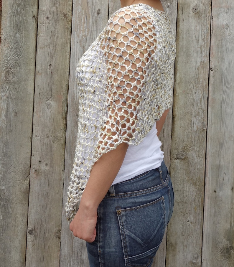 Crochet PATTERN- Mermaid Poncho, Laced Shoulders Cover-up, Asymmetrical ...
