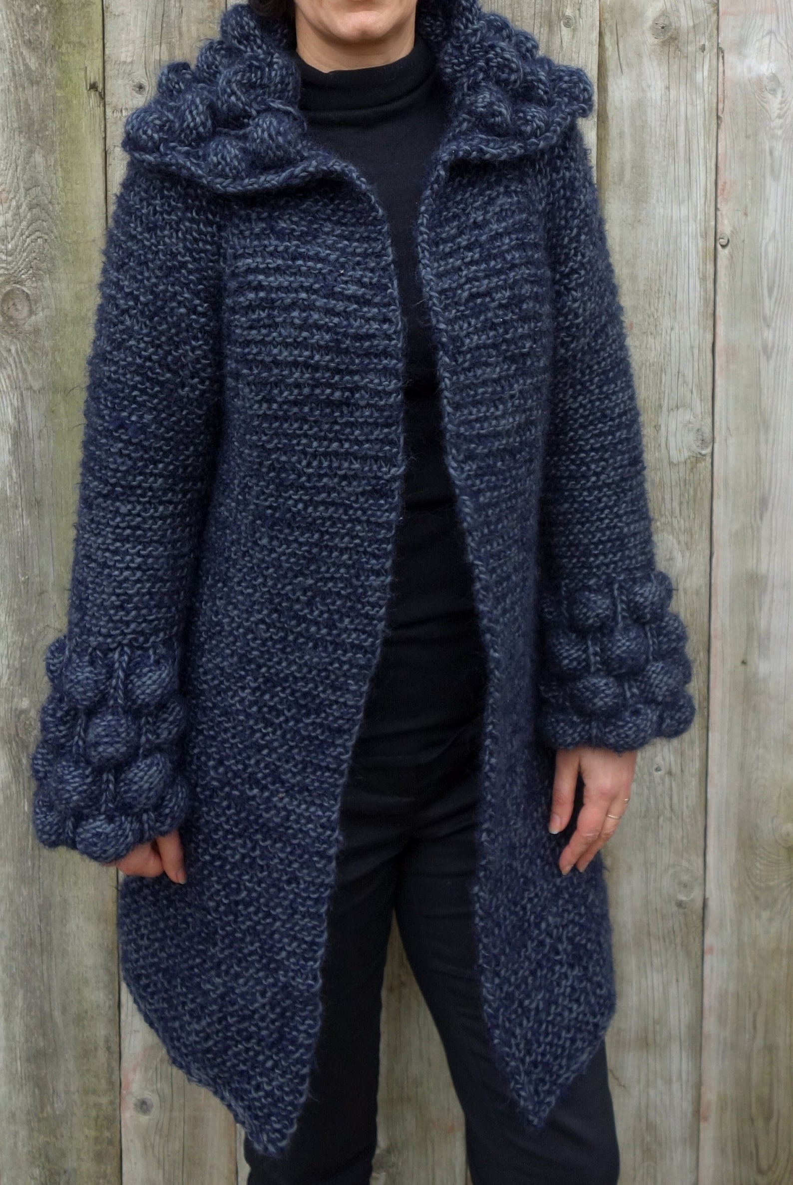 Knitting PATTERN- Verbena Jacket/bulky Bubble Cardigan/ Hand Knit Coat ...