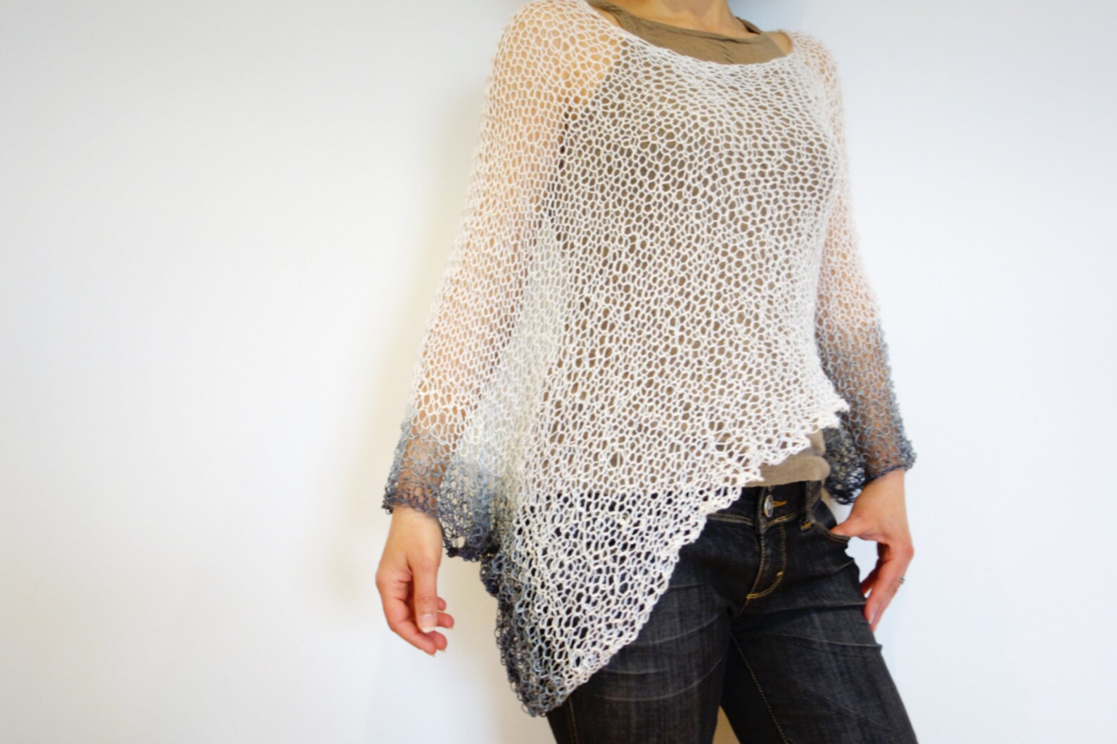 Knitting PATTERN Chelsea Asymmetrical Wrap Loose Knit - Etsy