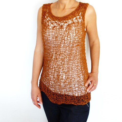 Knitting Pattern Praiano Top Loose Knit Beach Cover Up Laced Etsy
