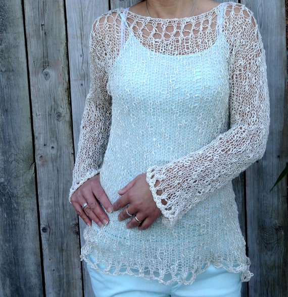 Knitting PATTERN Sorrento Sweater/ Loose Knit Beach Cover | Etsy