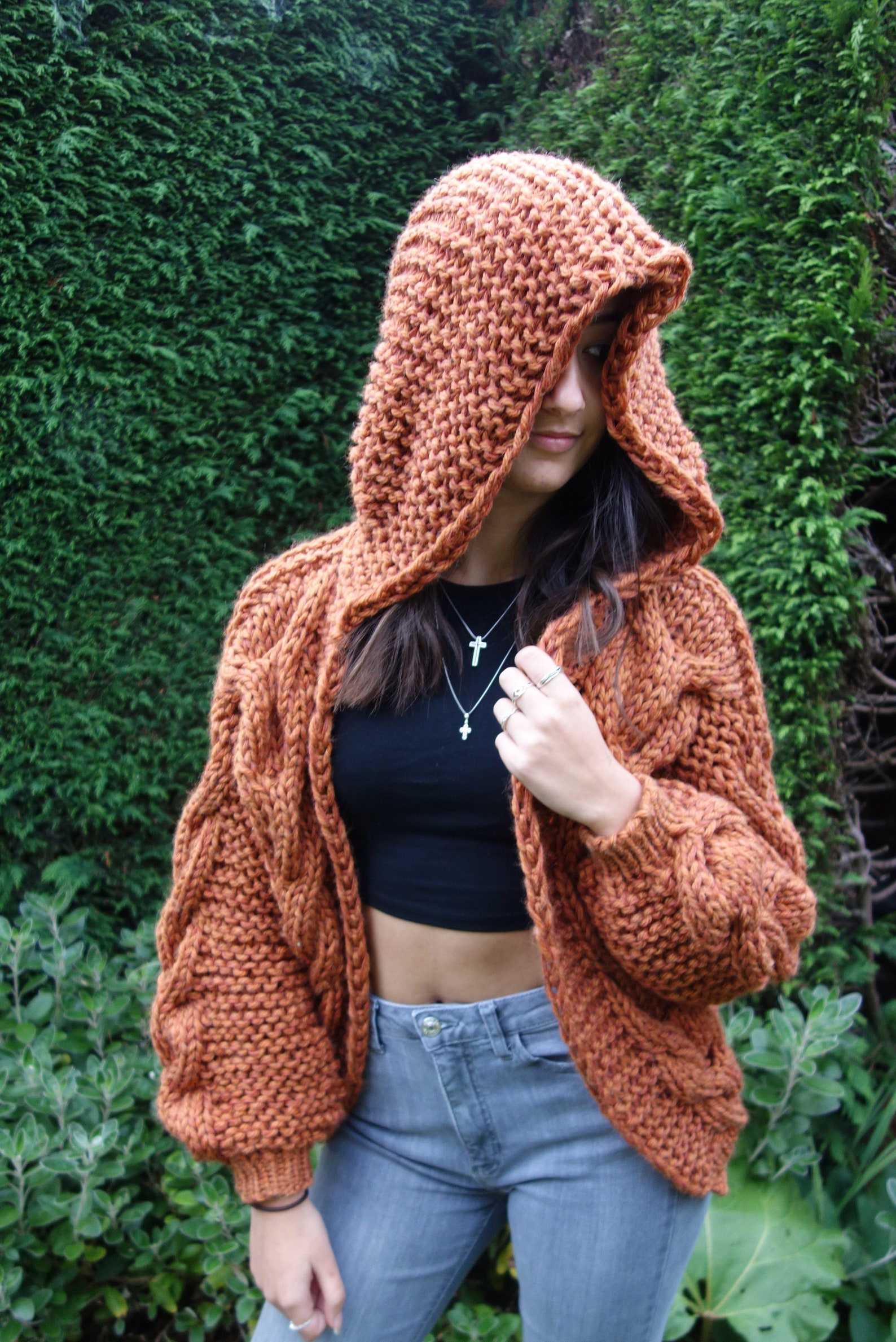 Knitting PATTERN- Chilly Chilli Jacket/bulky Hooded Bomber Cardigan ...