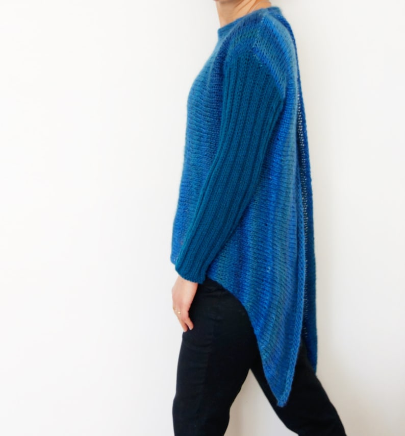 Knitting PATTERN Open Back Long Asymmetrical Sweater/ Loose - Etsy UK