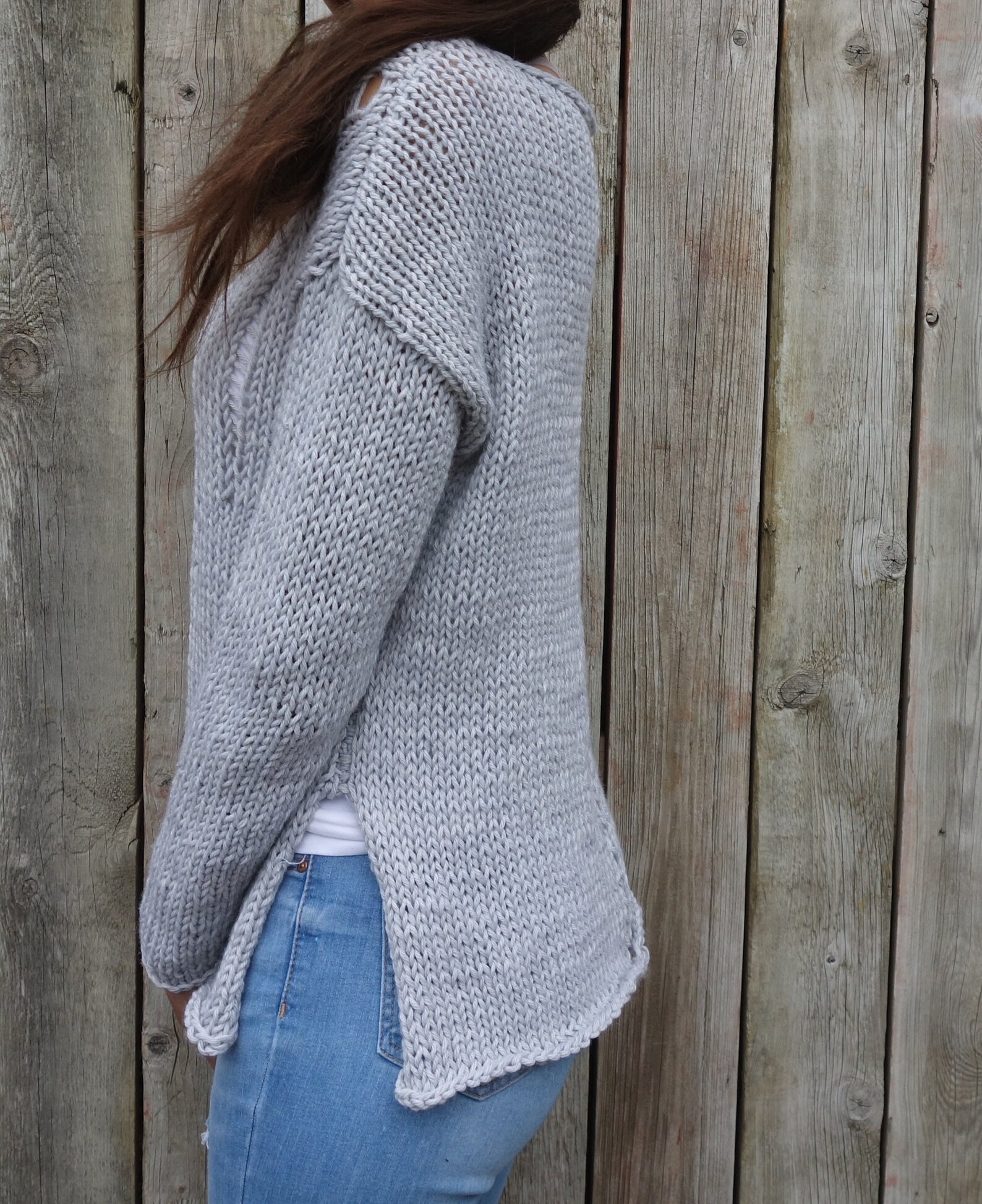 Sweater Knitting PATTERN - Ripped/ Loose Knit Jumper/ off the Shoulder ...