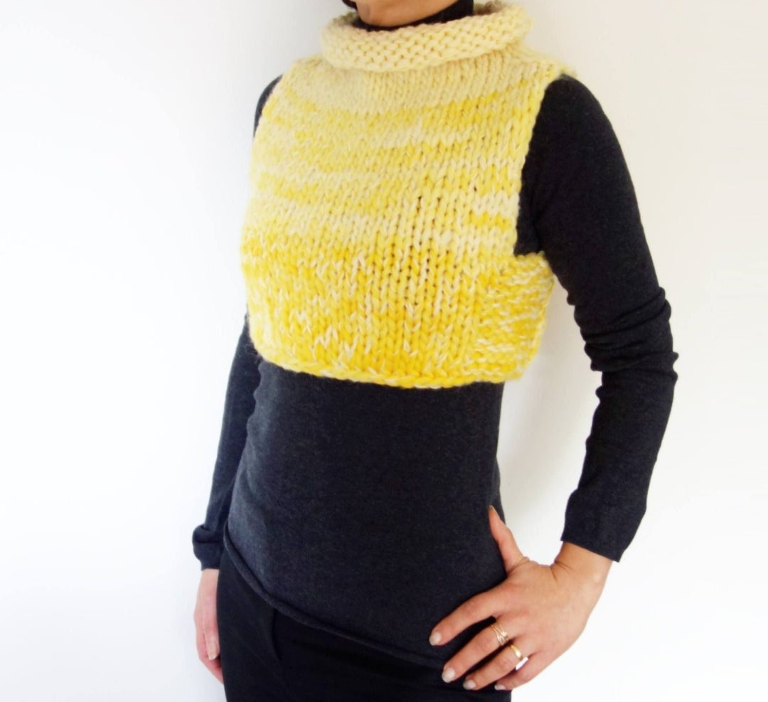 Knitting PATTERN - Sunshine Cropped Super Chunky Vest, Super Chunky ...