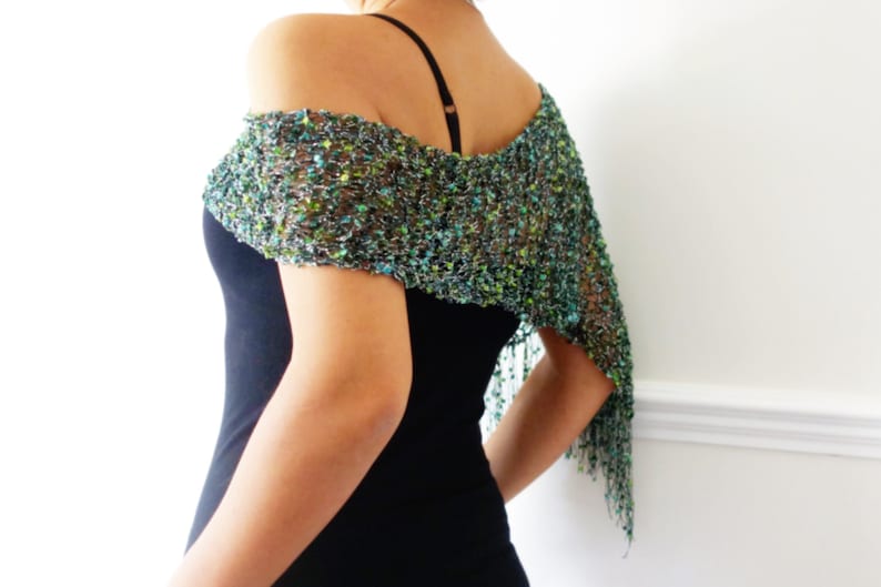 Knitting PATTERN Party Glitter Wrap Asymmetrical Loose | Etsy