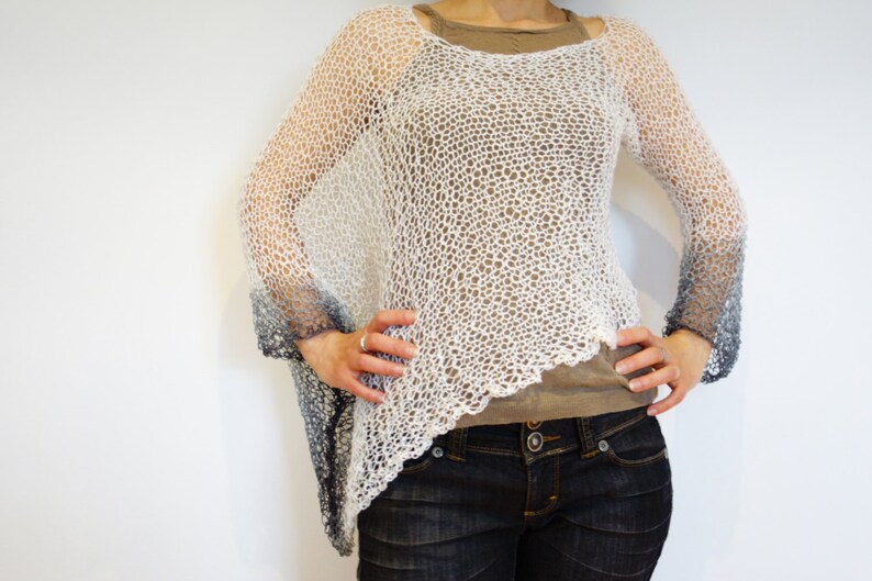 Knitting PATTERN Chelsea Asymmetrical Wrap Loose Knit - Etsy