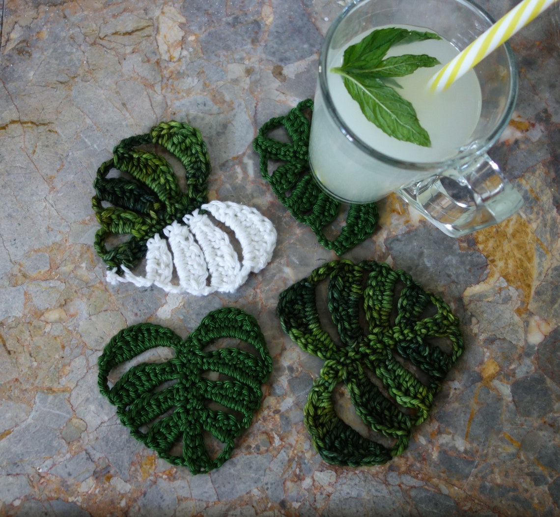 PDF Crochet PATTERN Monstera Deliciosa Leaf Coasters/DIY | Etsy