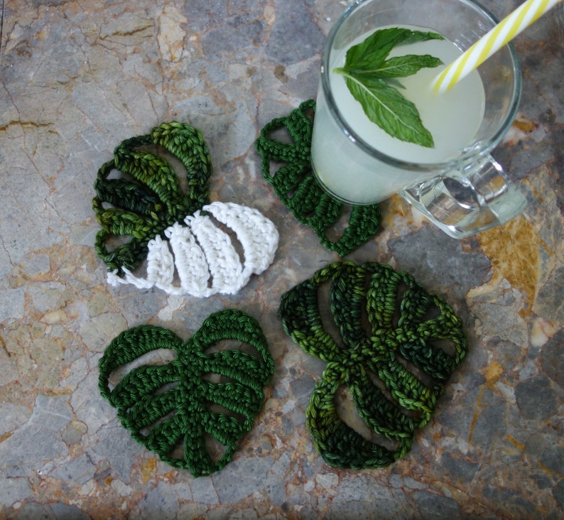 PDF Crochet PATTERN Monstera Deliciosa Leaf Coasters/diy - Etsy