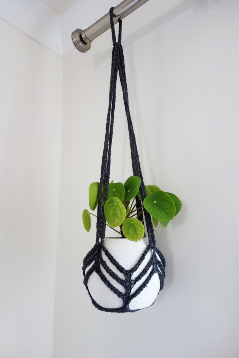 Knitted Plant Pot Hanger PATTERN: Chevron Boho Decor (PDF Pattern) - Etsy