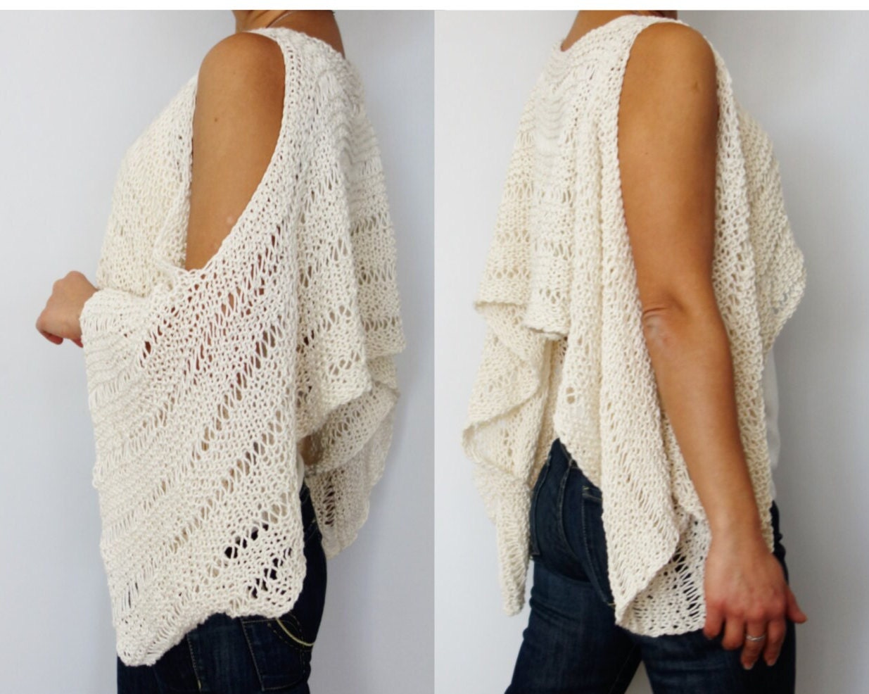 Knitting PATTERN Open Shoulder Cropped Sweater/handknit - Etsy UK