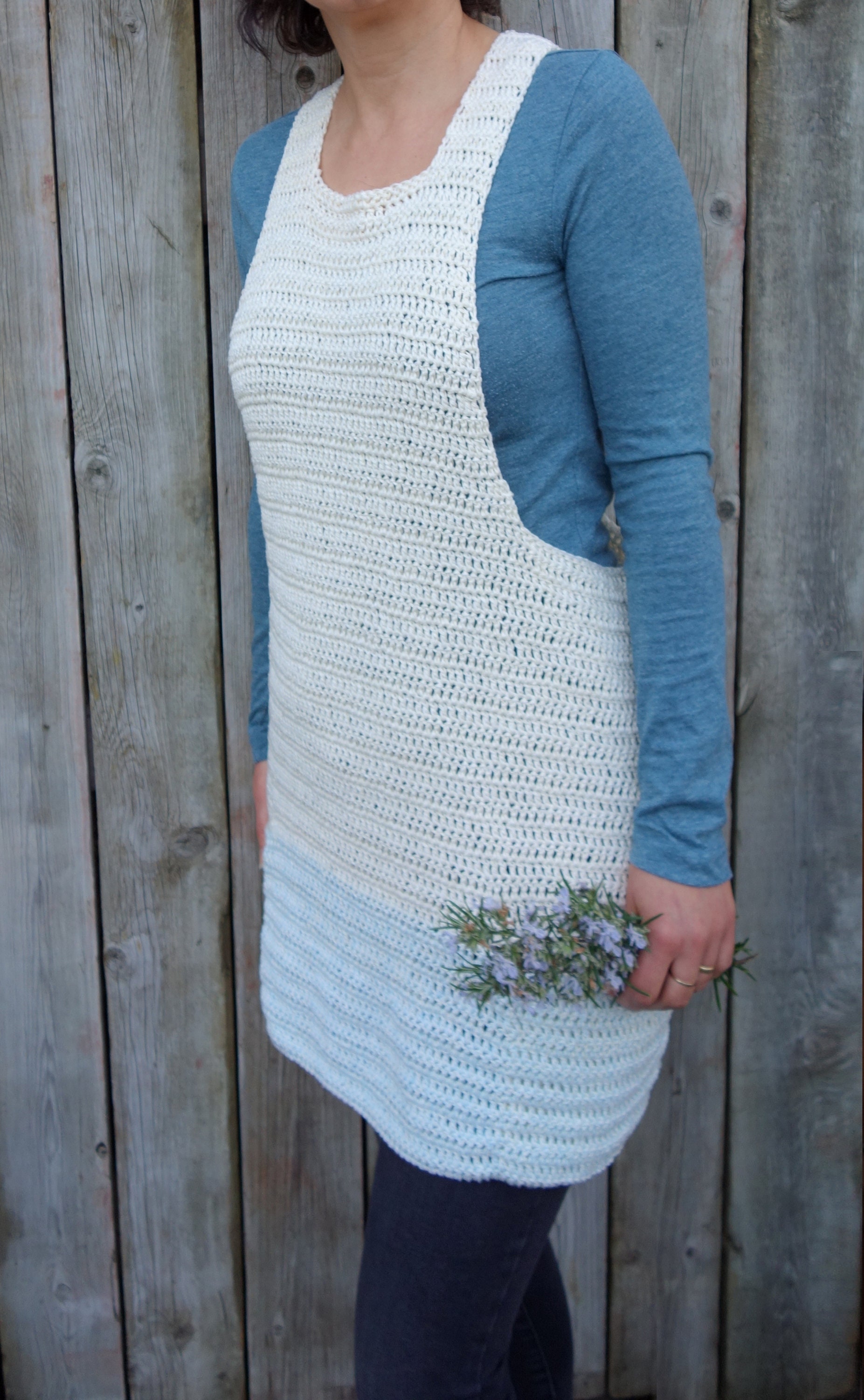 Crochet PATTERN - Rosemary Pinafore Apron/ Linen Minimalist Tunic ...