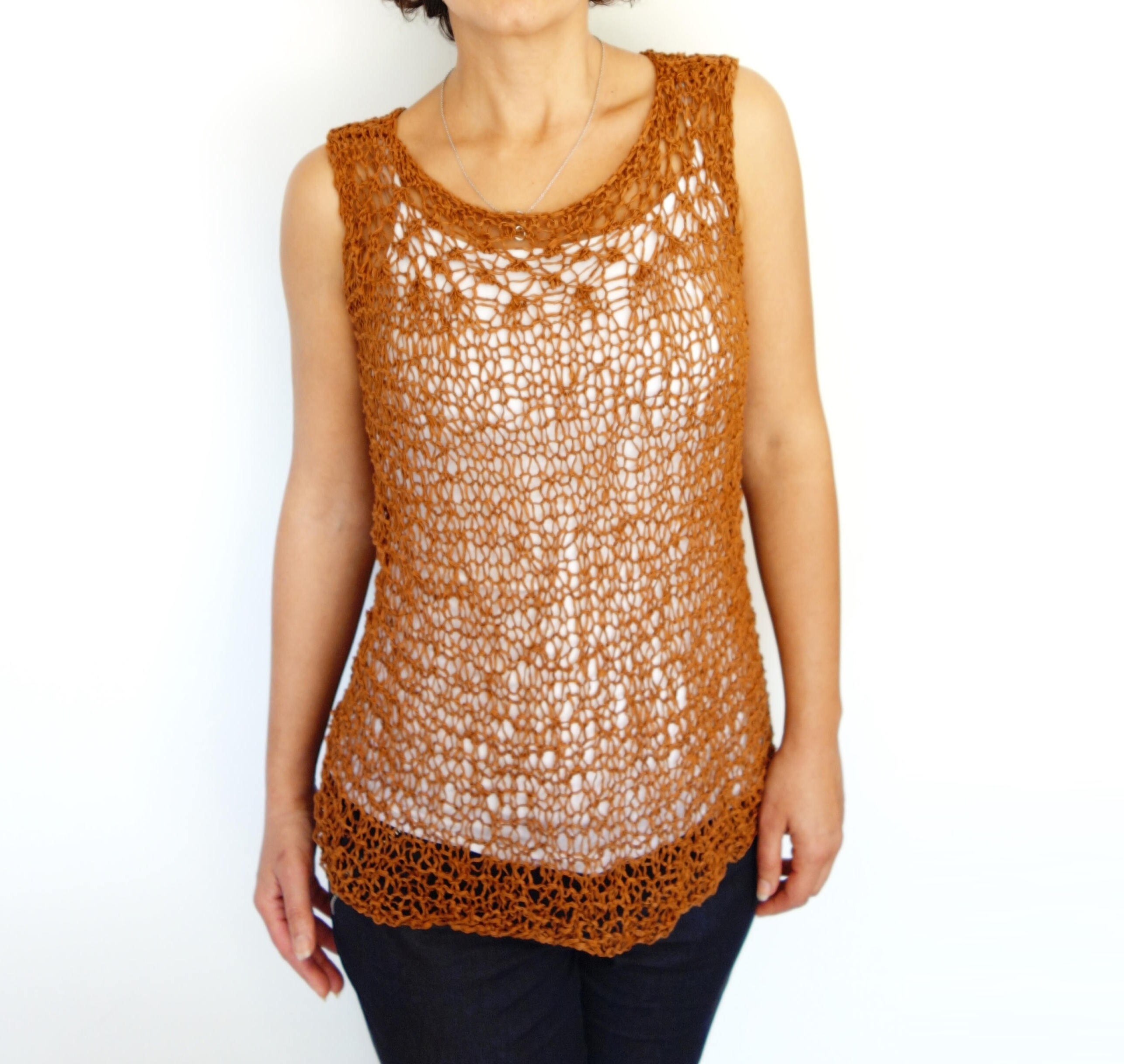 Knitting PATTERN- Praiano Top/loose Knit Beach Cover Up/ Laced Summer ...