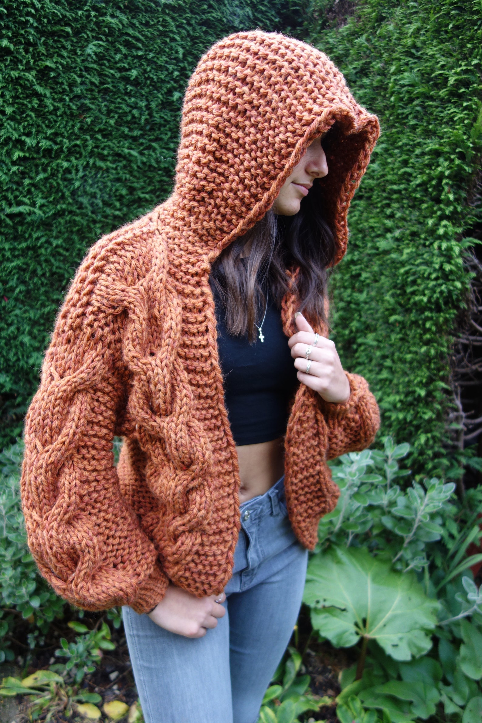 Knitting PATTERN- Chilly Chilli Jacket/bulky Hooded Bomber Cardigan ...