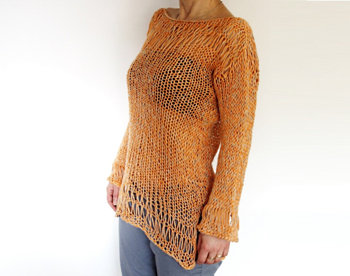Knitting PATTERN- Sunset Sweater/loose Laced Knit Beach Cover Up/off ...