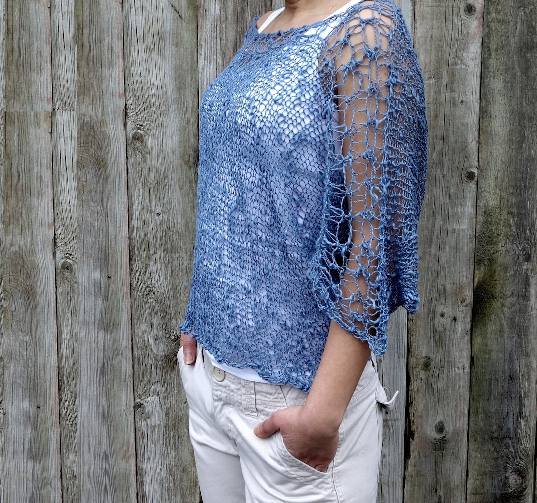 Knitting PATTERN - Salcombe Top- Loose Knit Beach Cover Up/ Summer ...