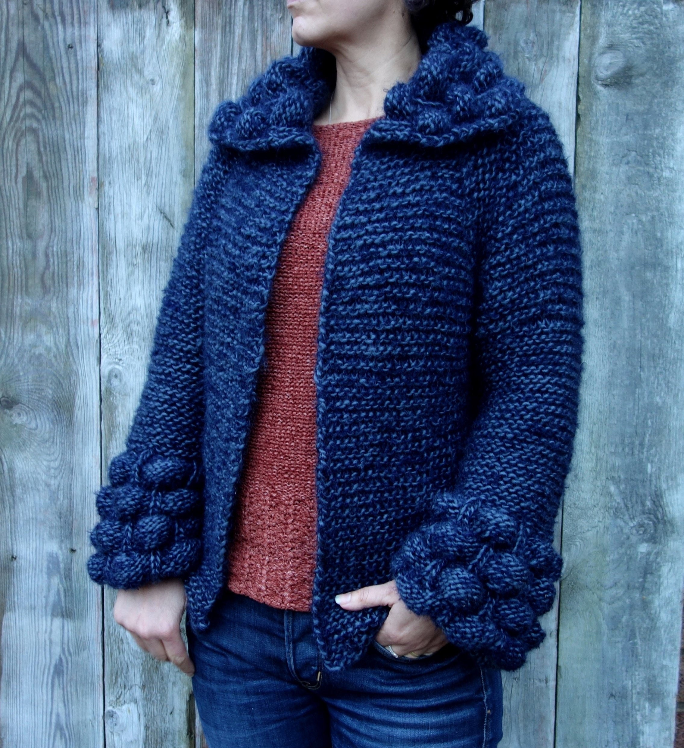 Knitting PATTERN Verbena Jacket/bulky Bubble Cardigan/ Hand - Etsy UK