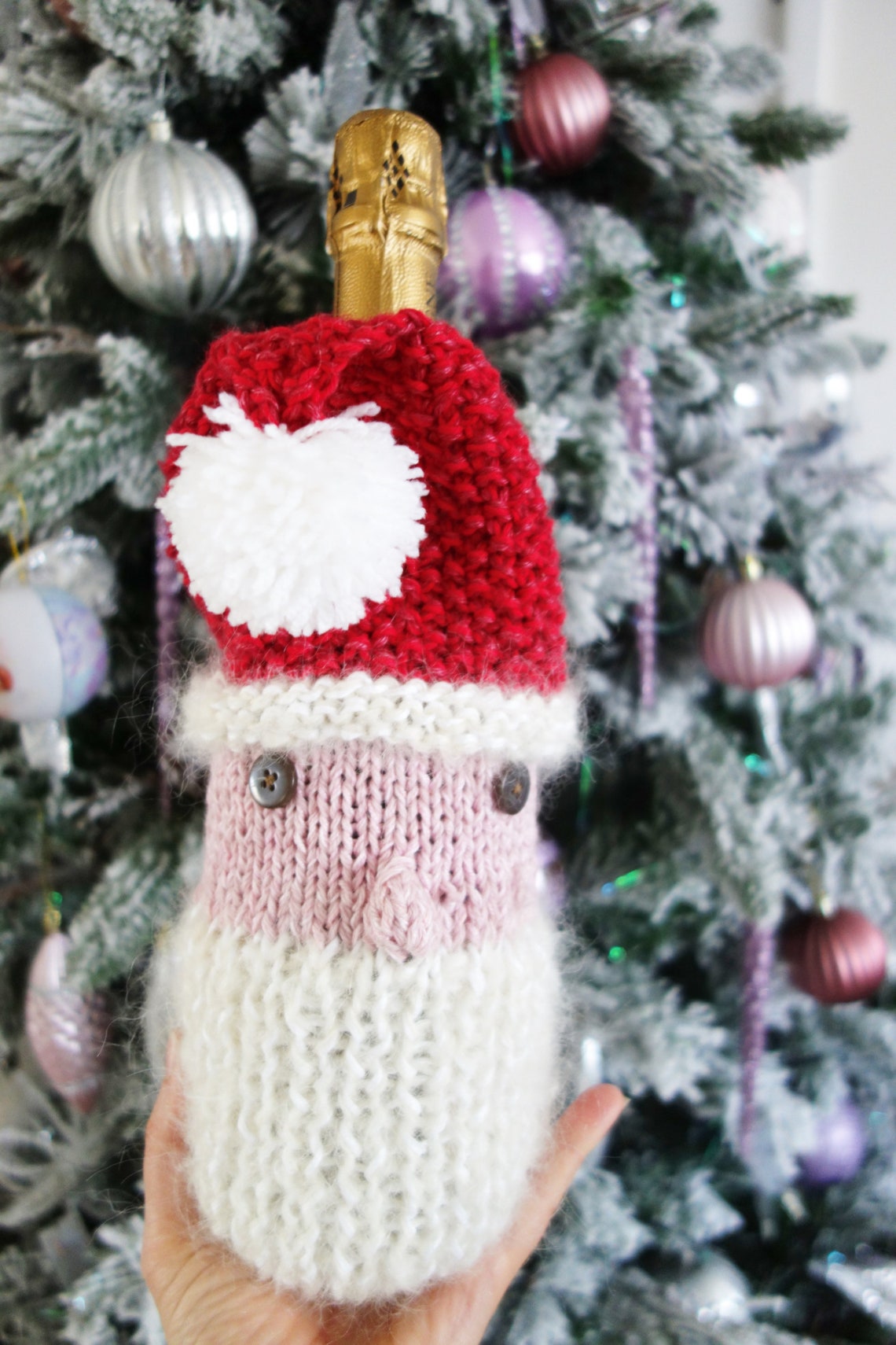 Santa Bottle Cozy Knitting PATTERN: Christmas Table Decoration (PDF ...
