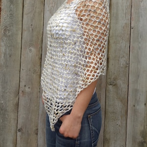 Crochet PATTERN- Mermaid Poncho, Laced Shoulders Cover-up, Asymmetrical ...