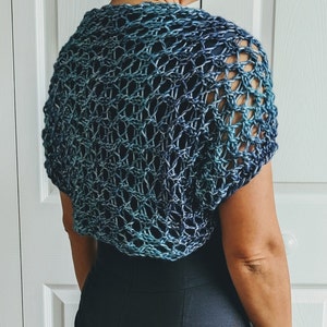 Knitting PATTERN - Leeds Shrug, Wedding Loose Knit Shoulders Coverup ...