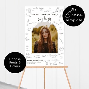 Graduation Guest Book Sign Template, Graduation Welcome Sign ...