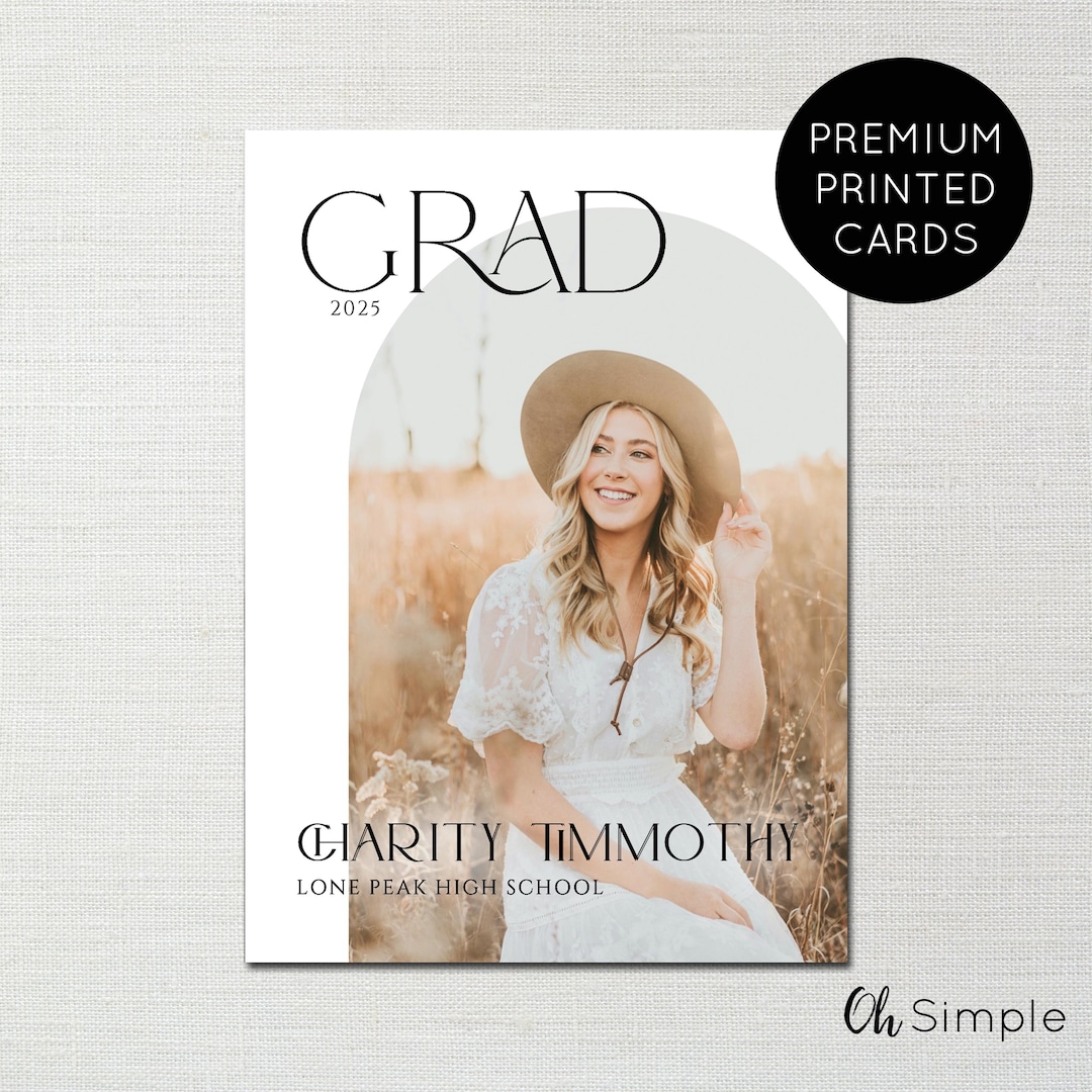 Custom Printed 2025 Senior Graduation Announcements Trendy Photo ...